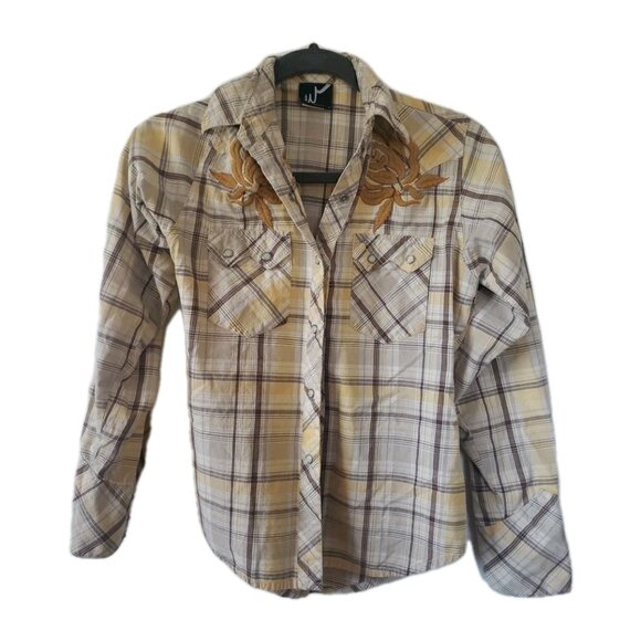 western denim bank | Tops | Western Denim Bank Womens Shirt Pearl Snap ...